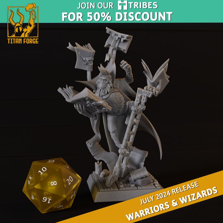 3D Printable Titan Forge Miniatures - 2024 - July - Warriors and Wizards by Titan Forge Miniatures
